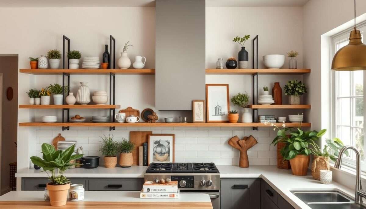 20 Open Kitchen Shelf Decor Ideas (Plus Styling Tips)
